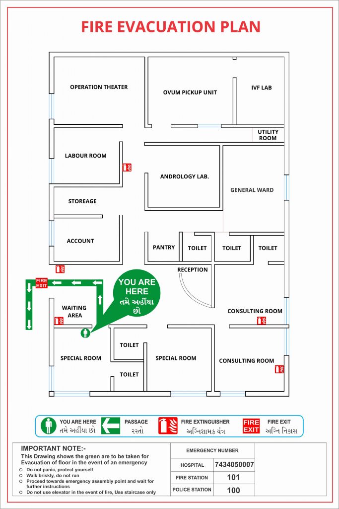 FIRE EVACUATION PLAN (2) 12×18 – Gurukrupa Art